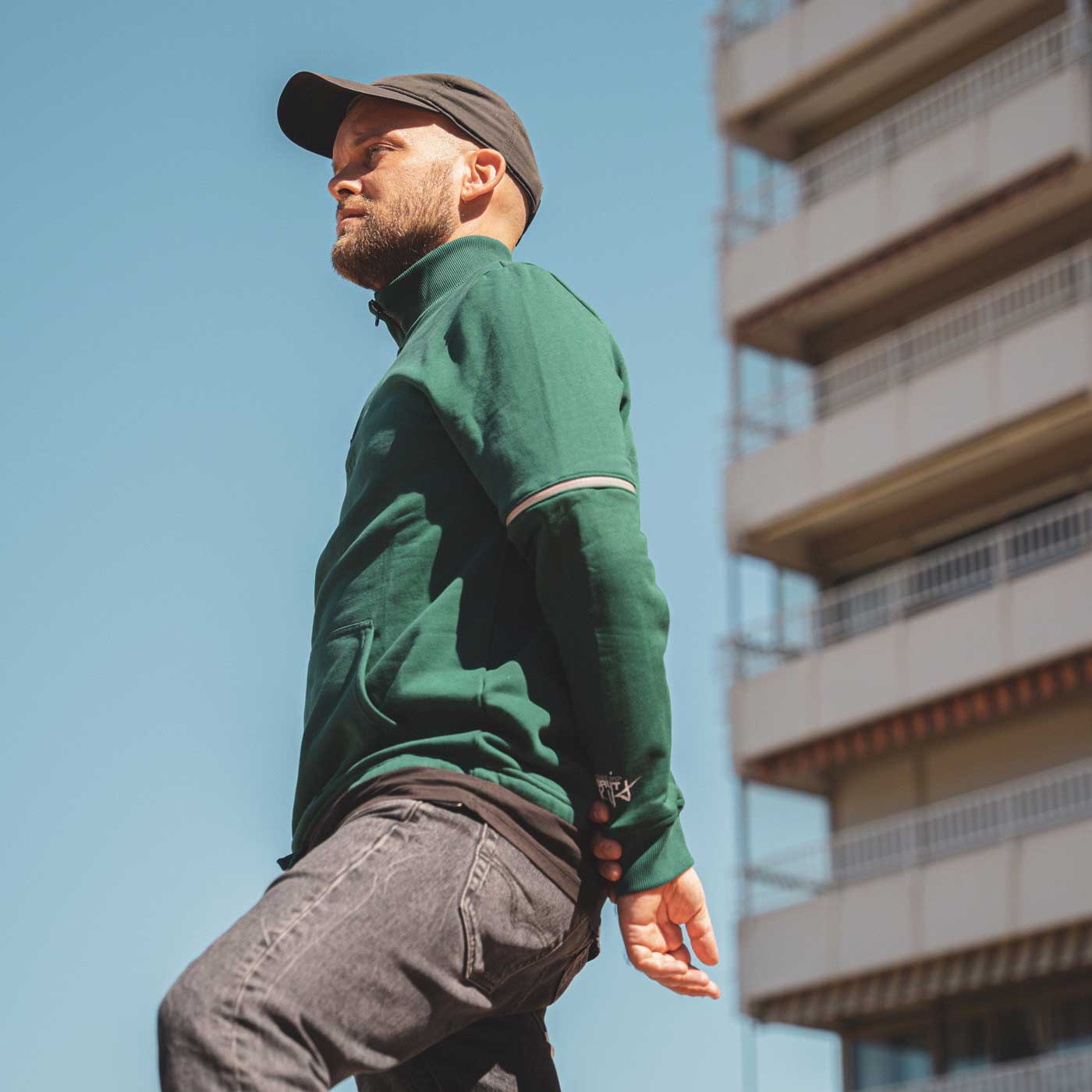 DEMI ZIP - VERT - BRUIT® CLOTHING